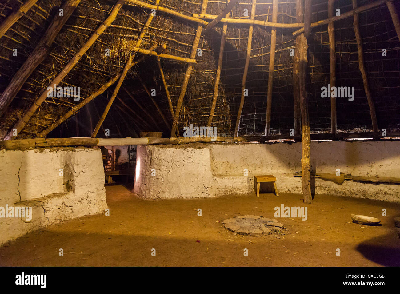Inside an Iron Age Hut at St Fagans, Cardiff, Wales Stock Photo - Alamy