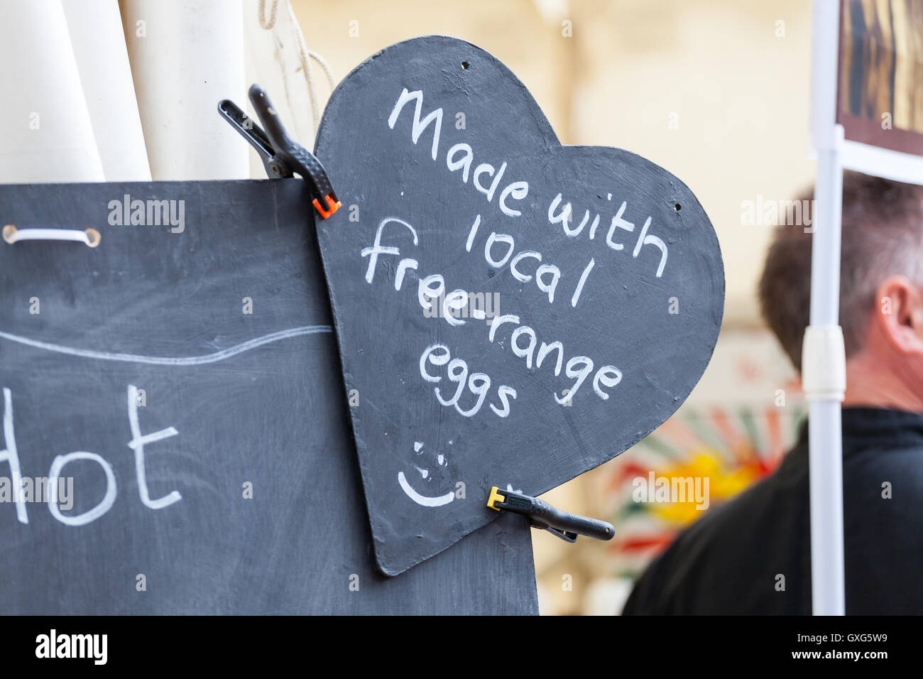 Made with local free-range eggs sign Stock Photo - Alamy