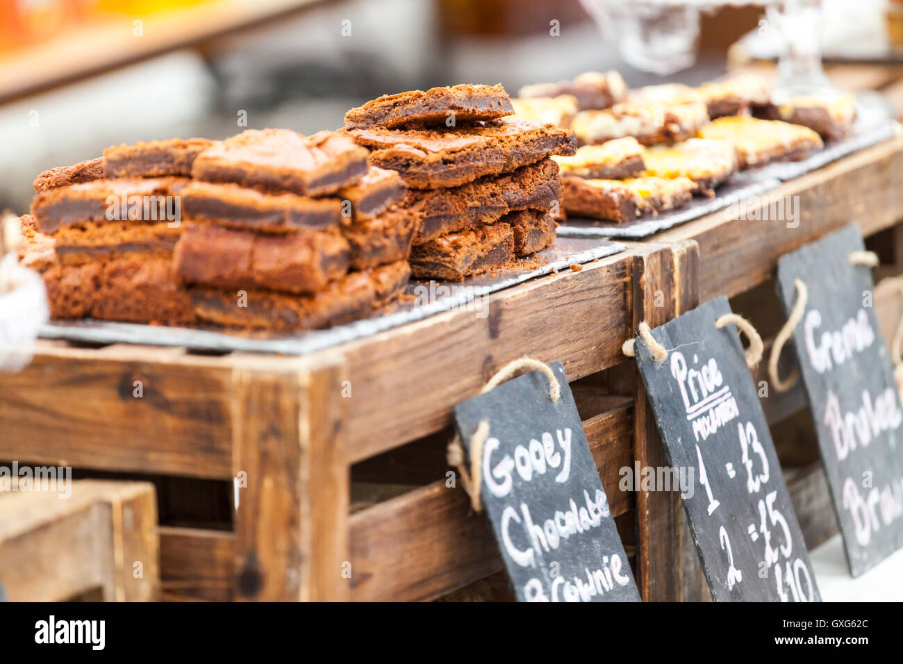 Cakes for sale at a food festival in St Fagans, Cardiff, Wales Stock ...
