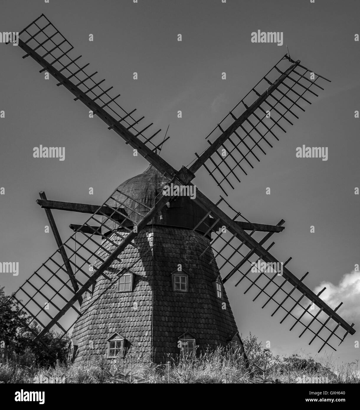 The old wind mill at Erholm, Denmark Stock Photo - Alamy