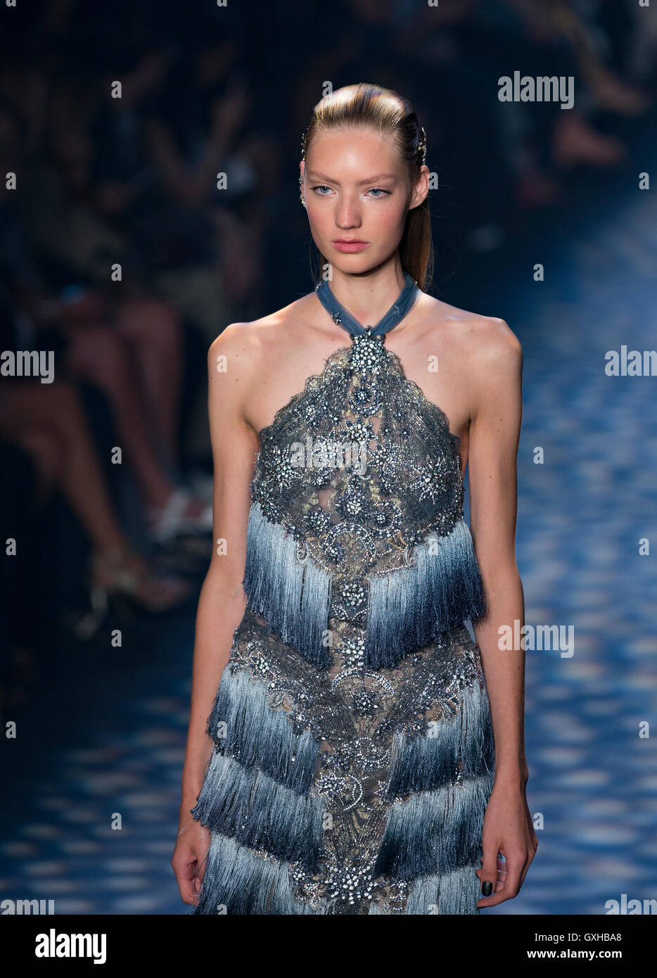 New York, NY USA - September 14, 2016: Model walks runway for Marchesa ...