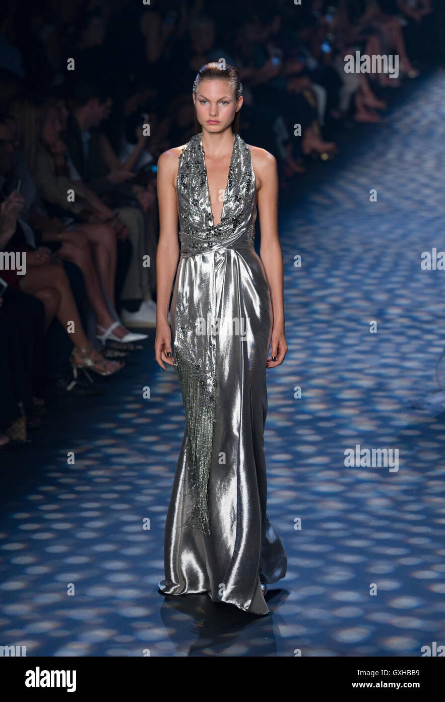 New York, NY USA - September 14, 2016: Model walks runway for Marchesa ...