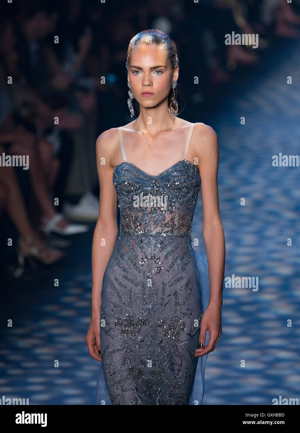 New York, NY USA - September 14, 2016: Model walks runway for Marchesa ...