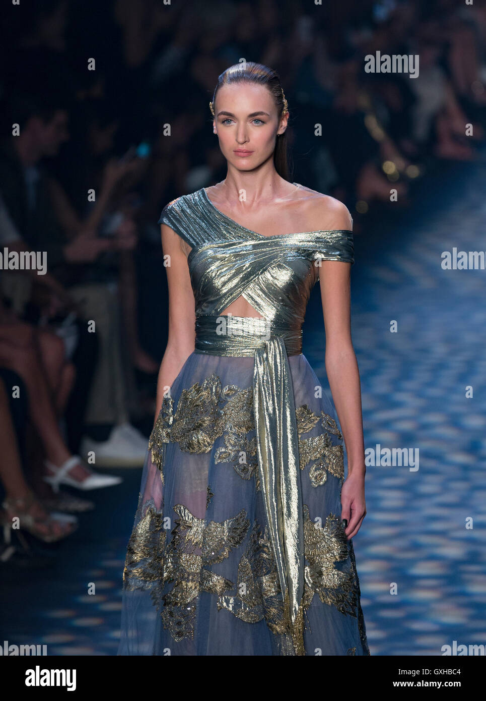 New York, NY USA - September 14, 2016: Model walks runway for Marchesa ...