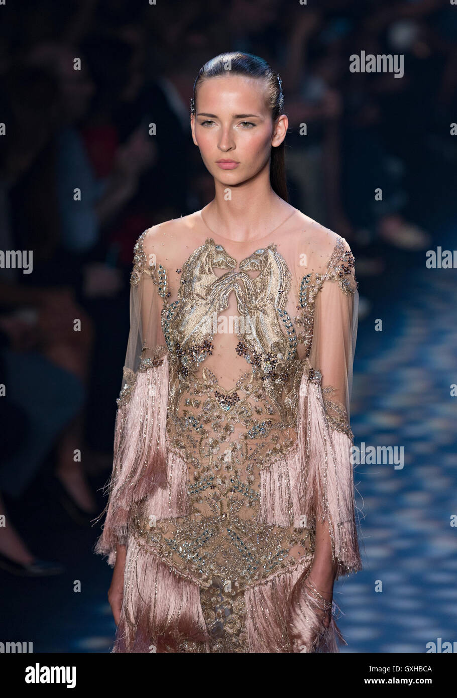 New York, NY USA - September 14, 2016: Model walks runway for Marchesa ...
