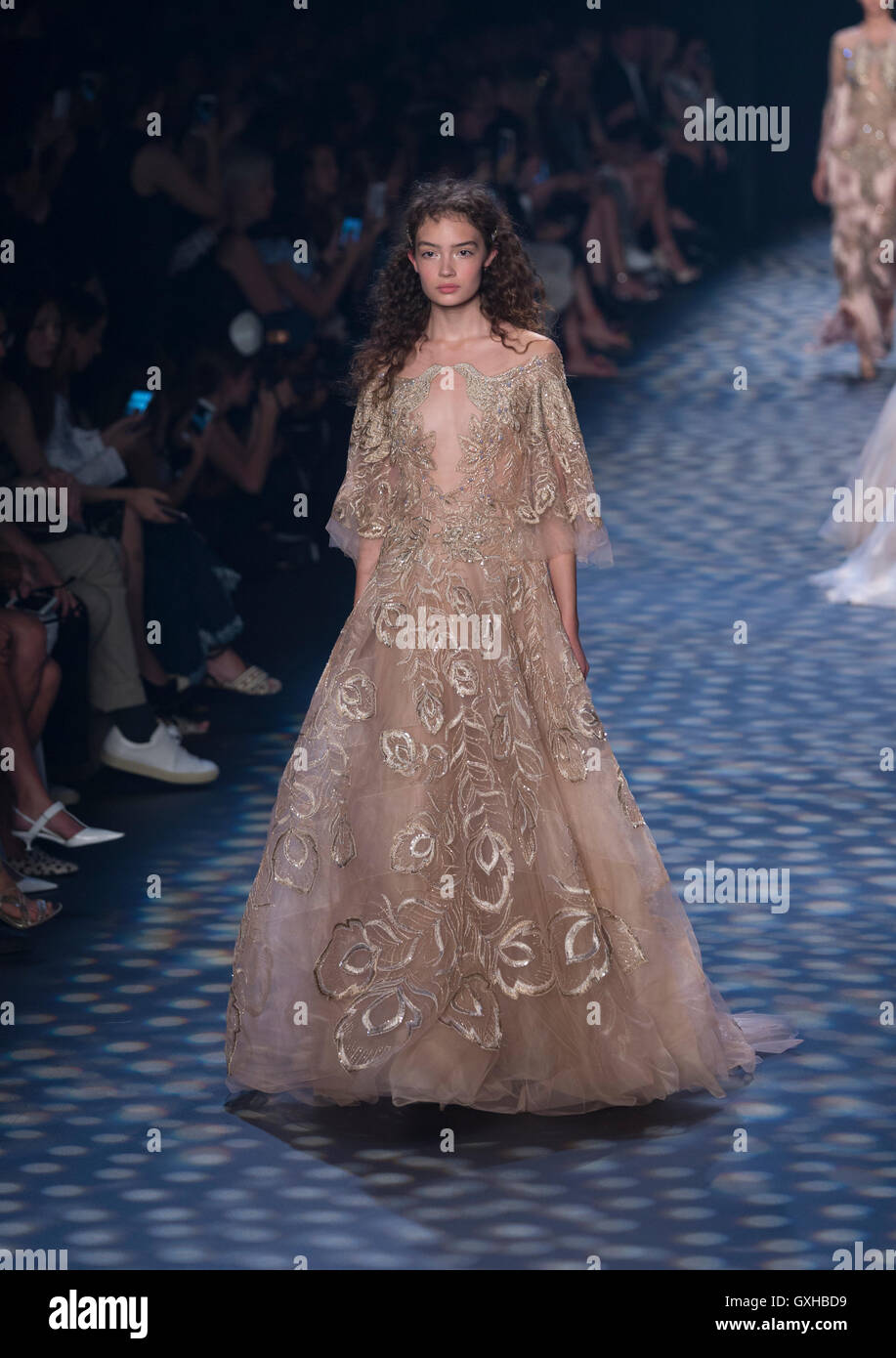 New York, NY USA - September 14, 2016: Model walks runway for Marchesa ...