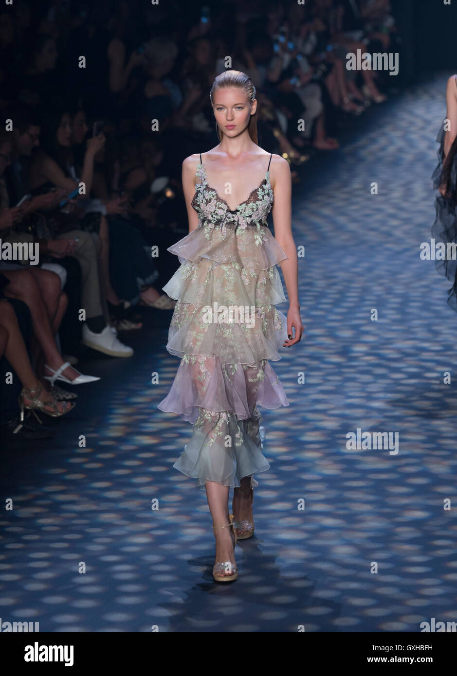New York, NY USA - September 14, 2016: Model walks runway for Marchesa ...