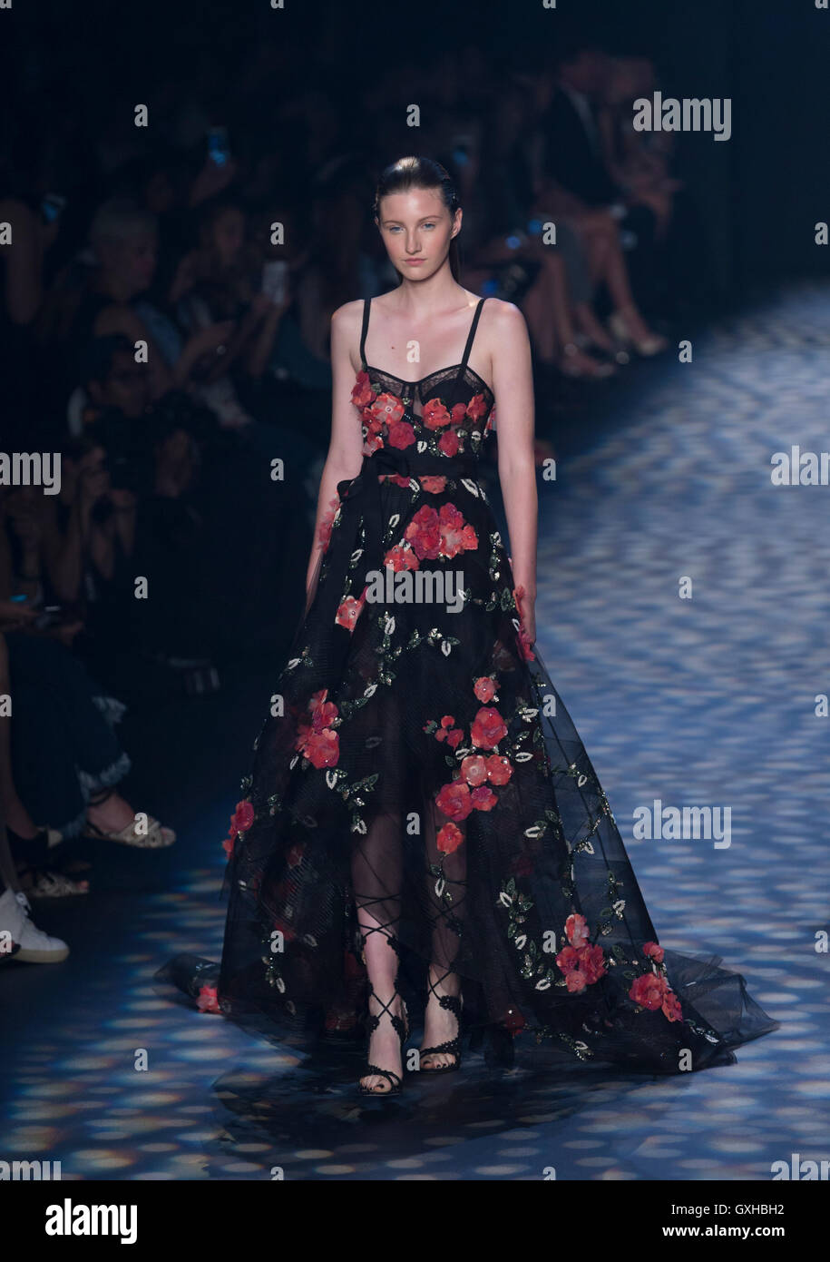 New York, NY USA - September 14, 2016: Model walks runway for Marchesa ...