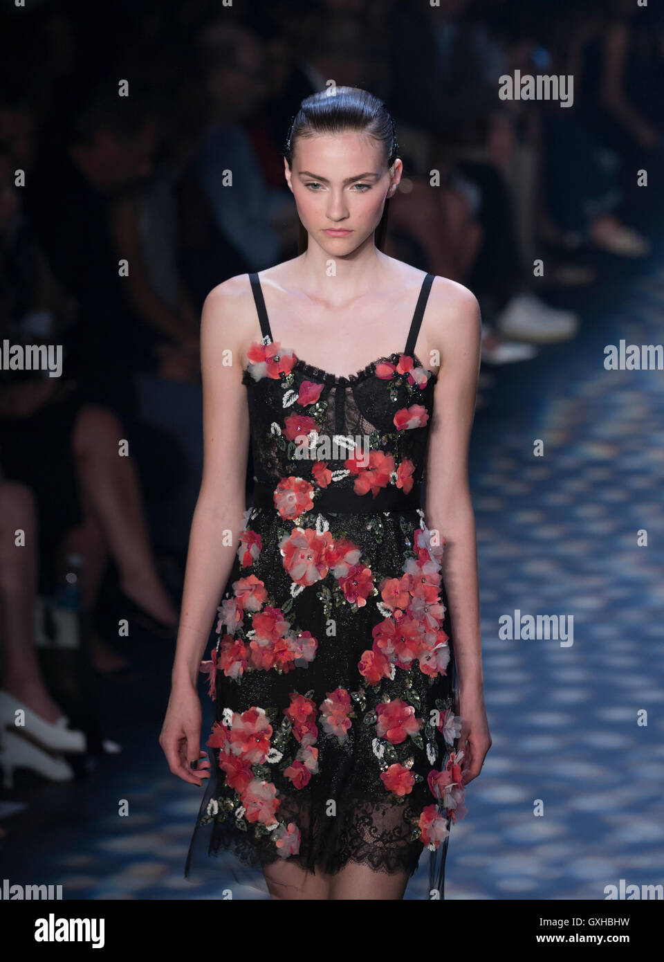 New York, NY USA - September 14, 2016: Model walks runway for Marchesa ...