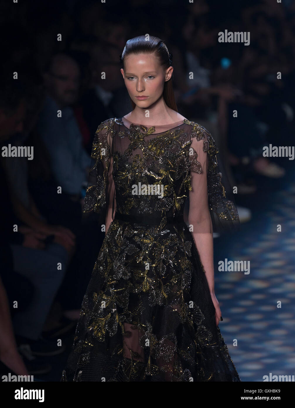 New York, NY USA - September 14, 2016: Model walks runway for Marchesa ...