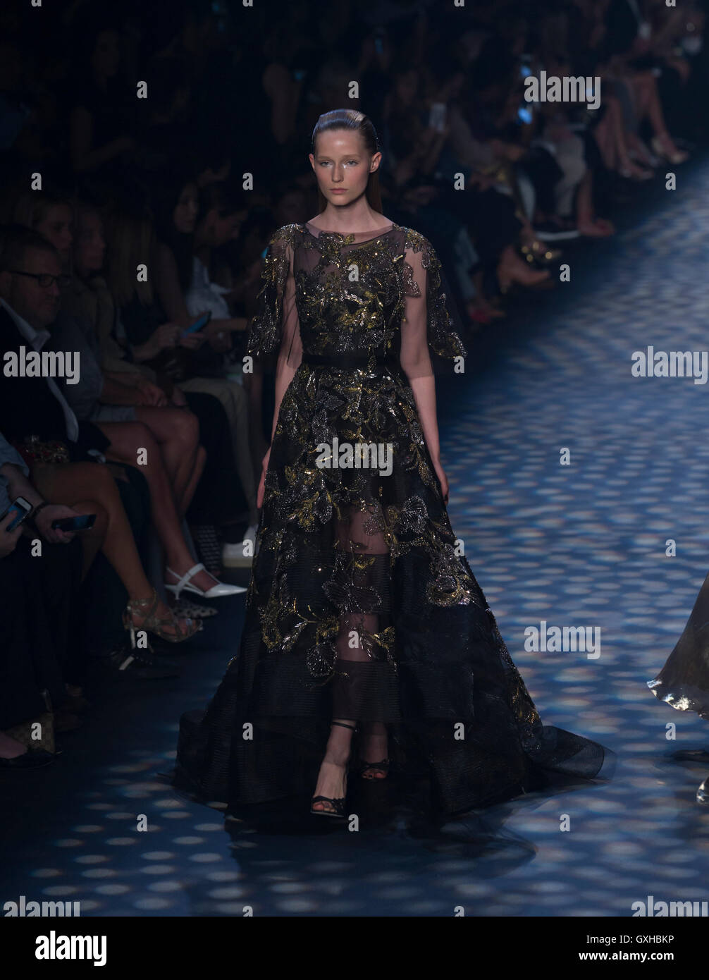 New York, NY USA - September 14, 2016: Model walks runway for Marchesa ...