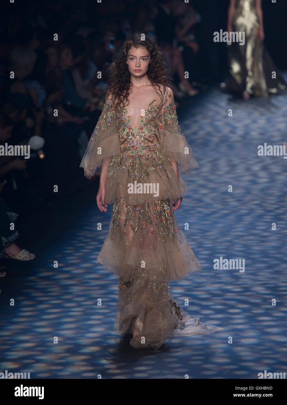 New York, NY USA - September 14, 2016: Model walks runway for Marchesa ...