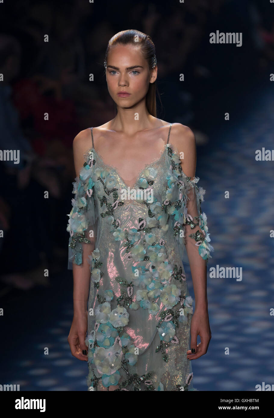 New York, NY USA - September 14, 2016: Model walks runway for Marchesa ...