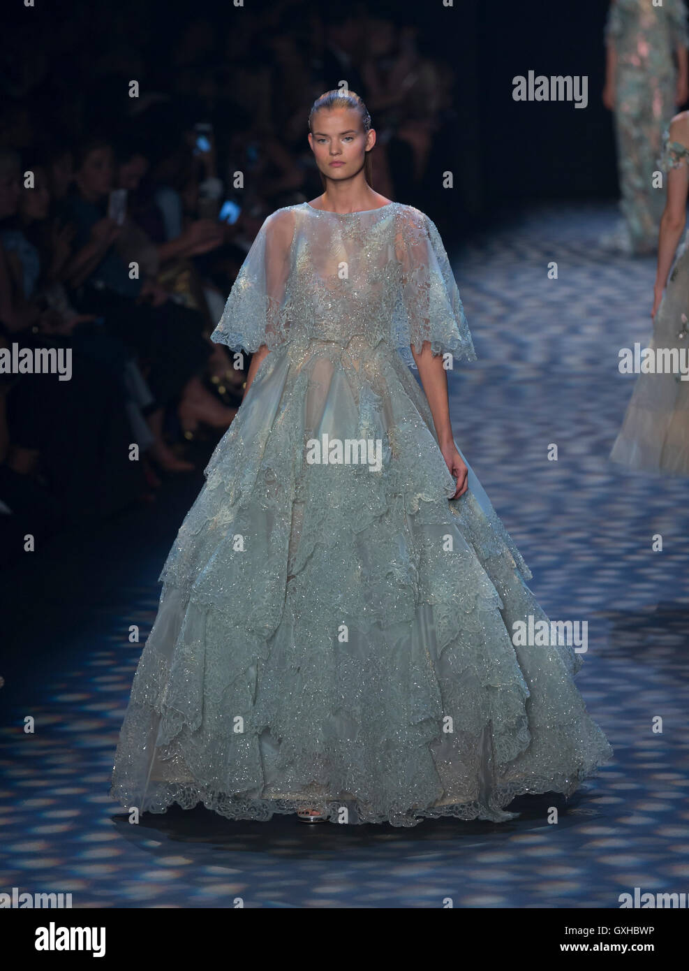 New York, NY USA - September 14, 2016: Model walks runway for Marchesa ...