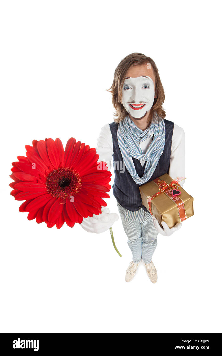 Mime Artist Red Flower High Resolution Stock Photography and Images - Alamy