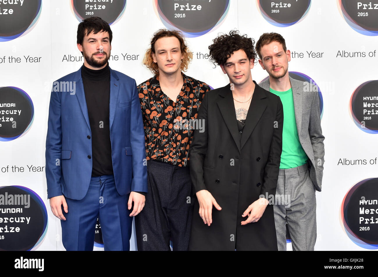 The 1975 (l-r Ross Macdonald, George Daniel, Matthew Healy, Adam Hann ...