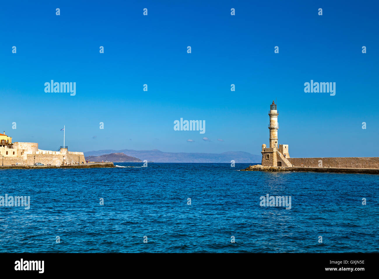 Port of Chania, Crete Stock Photo - Alamy