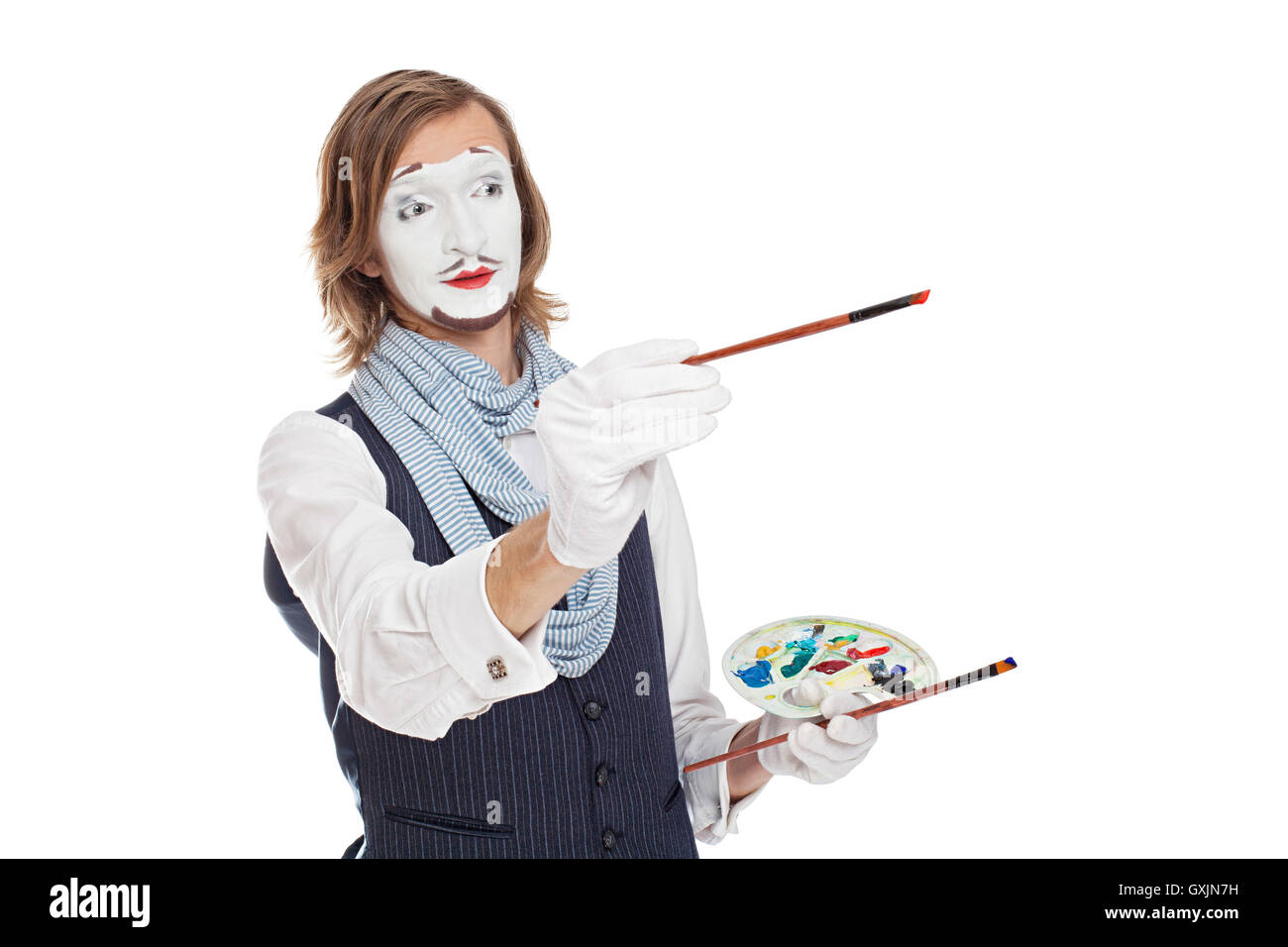 Mime Artist portrays the painter Stock Photo - Alamy
