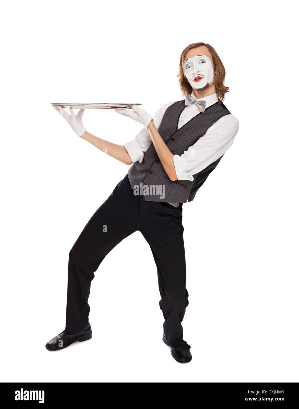 mime actor with a empty dish Stock Photo - Alamy