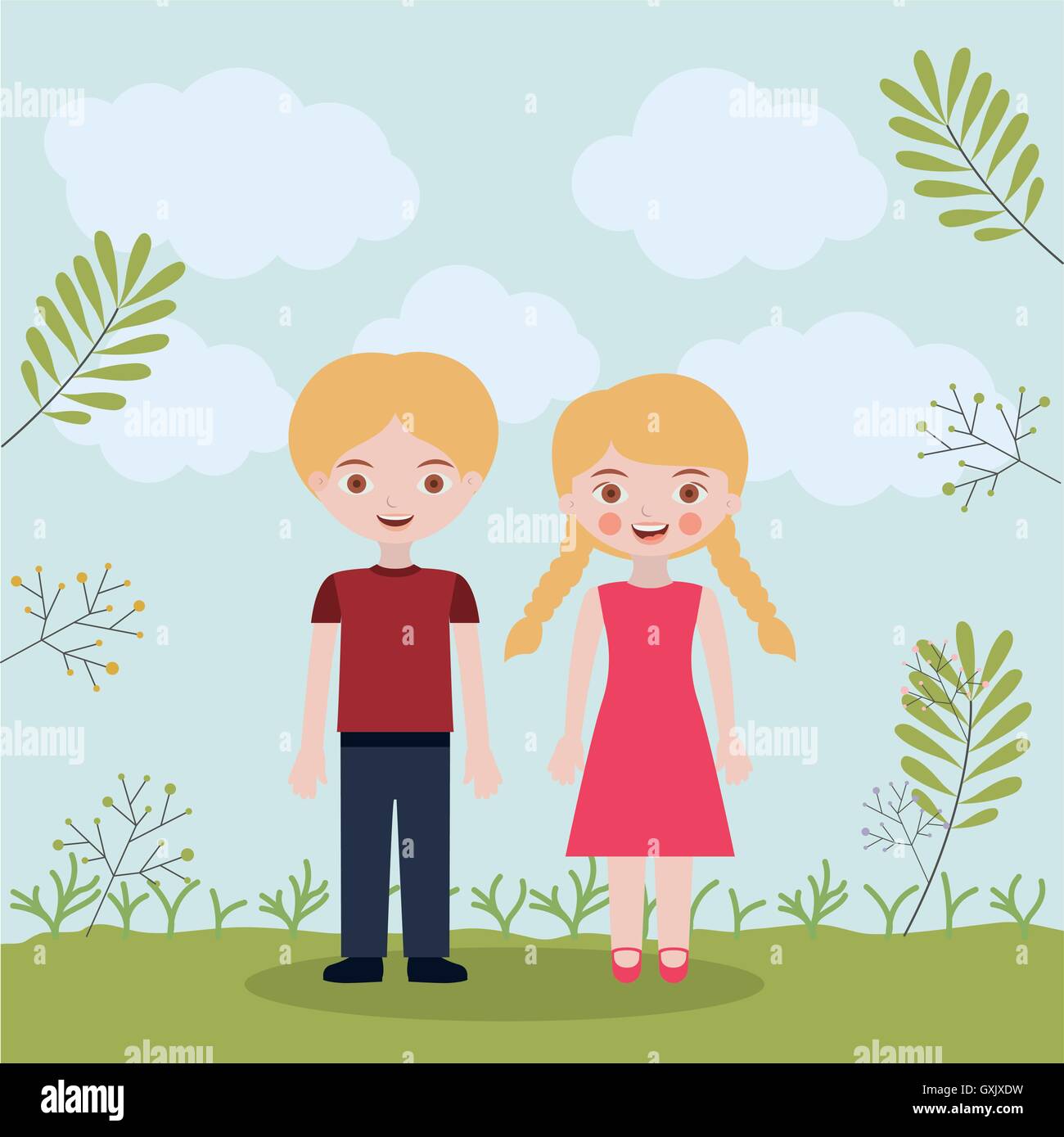 Brothers relationship portrait design Stock Vector Image & Art - Alamy