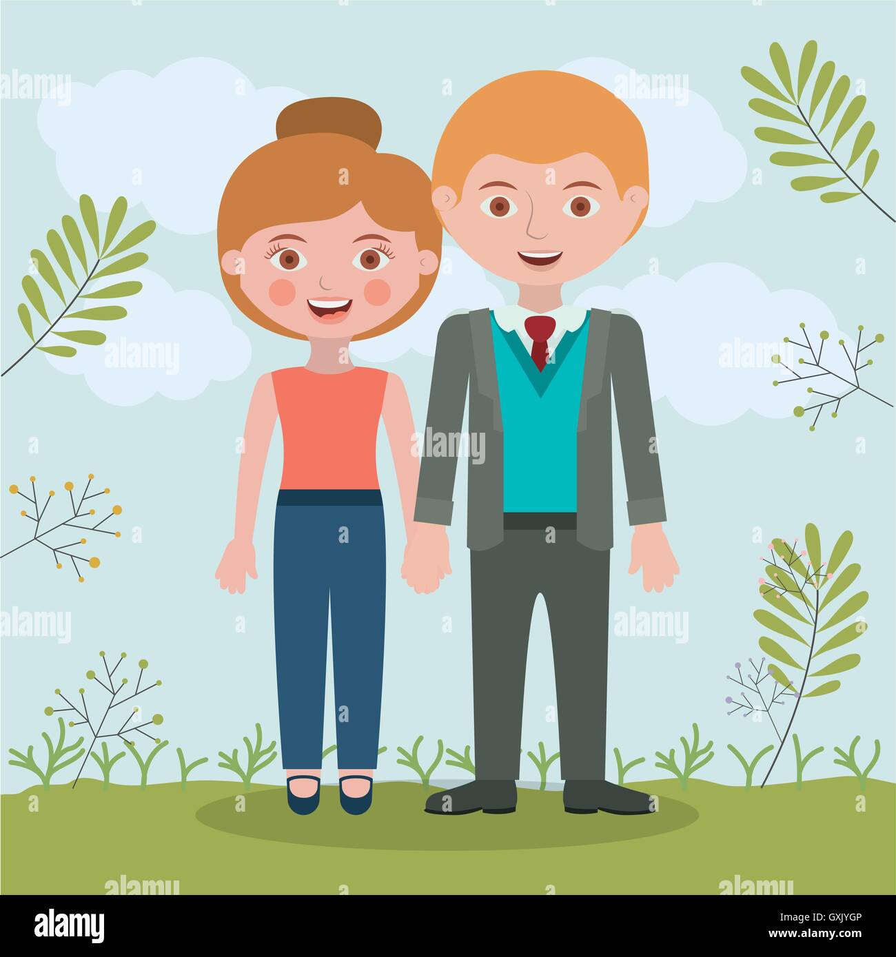 Couple relationship portrait design Stock Vector Image & Art - Alamy