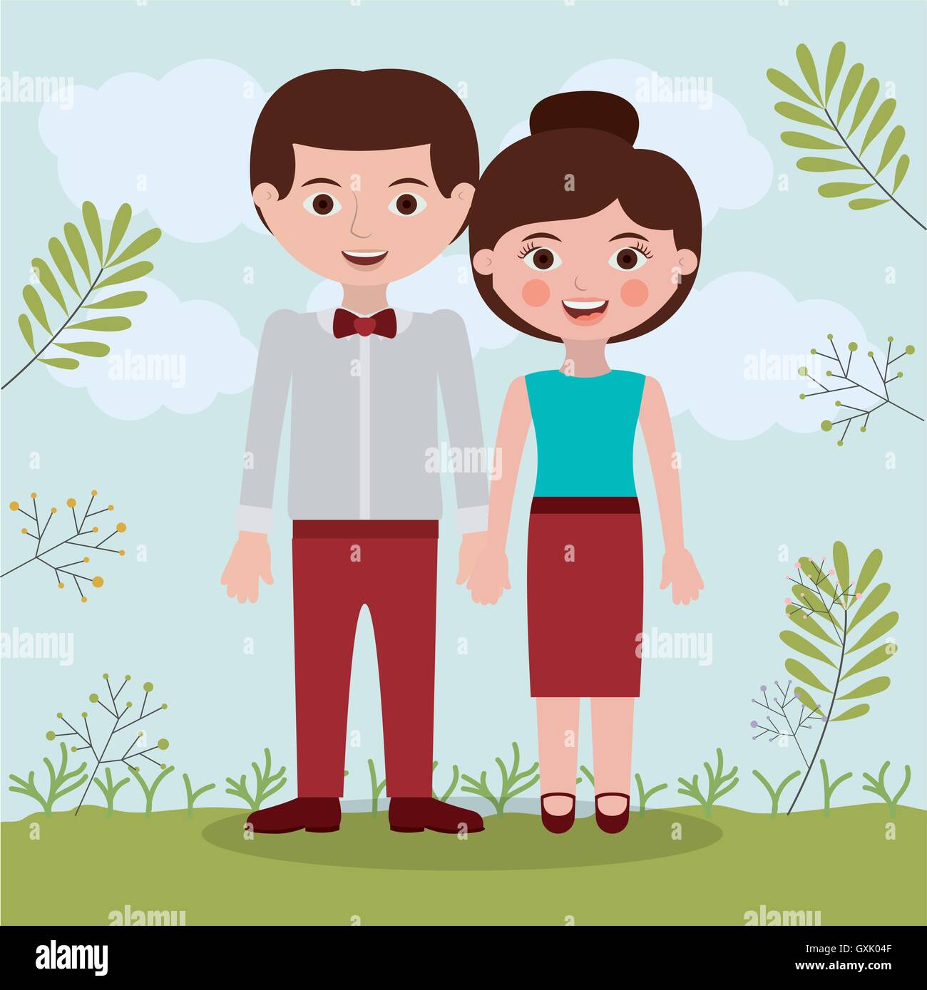 Couple relationship portrait design Stock Vector Image & Art - Alamy