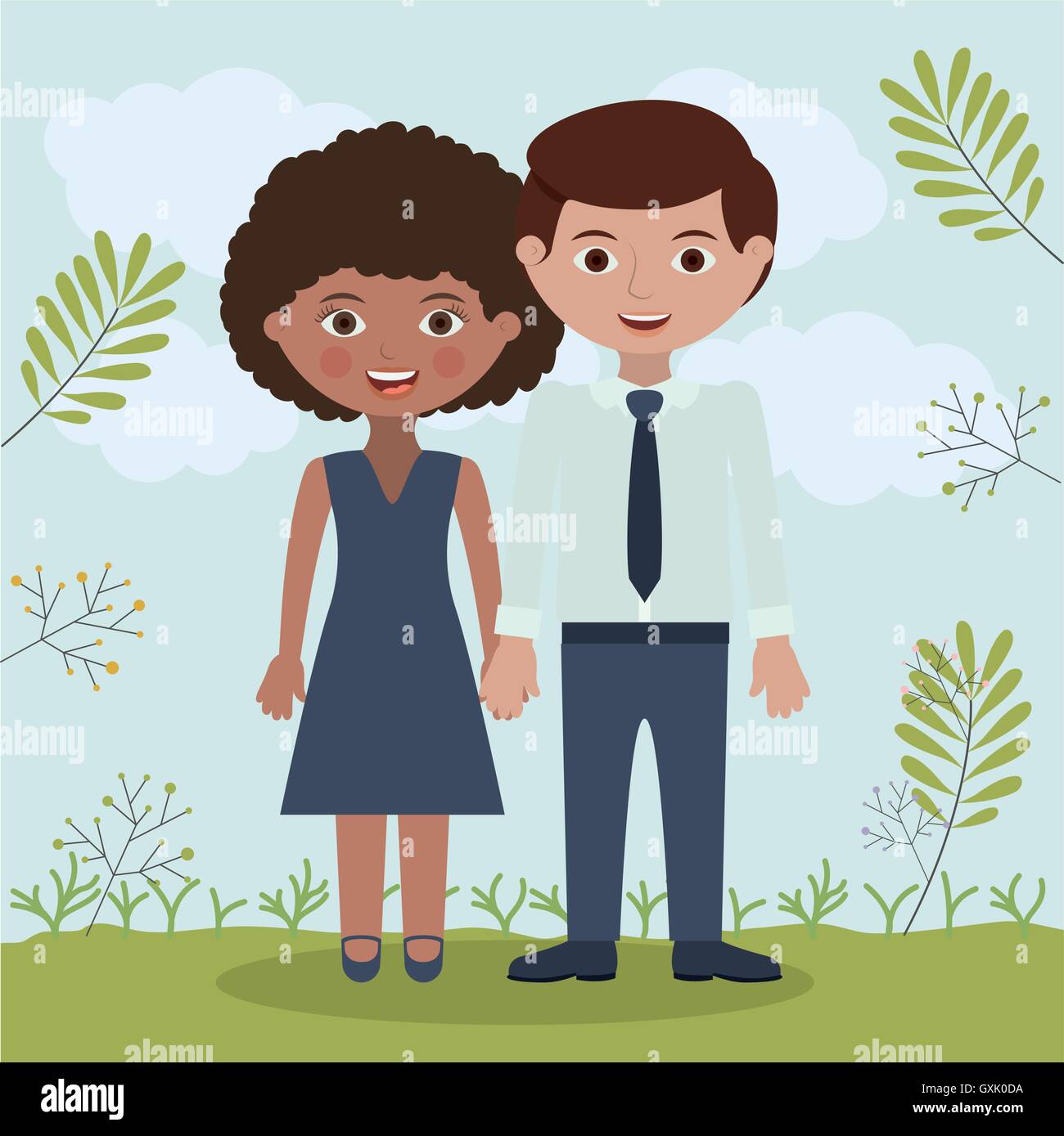 Couple relationship portrait design Stock Vector Image & Art - Alamy