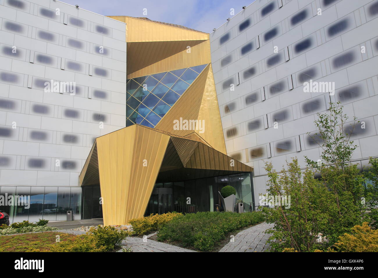 Modern architecture Clarion Hotel building frontage, Trondheim city ...