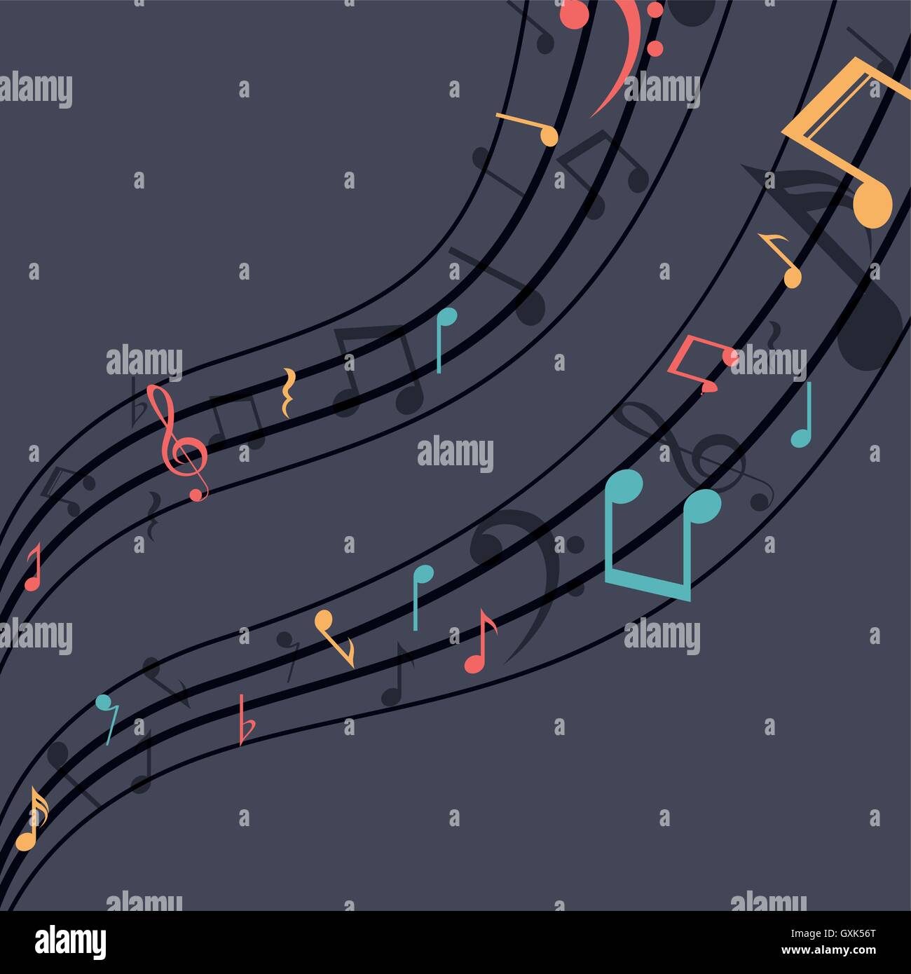 Multicolored music note design Stock Vector Image & Art - Alamy