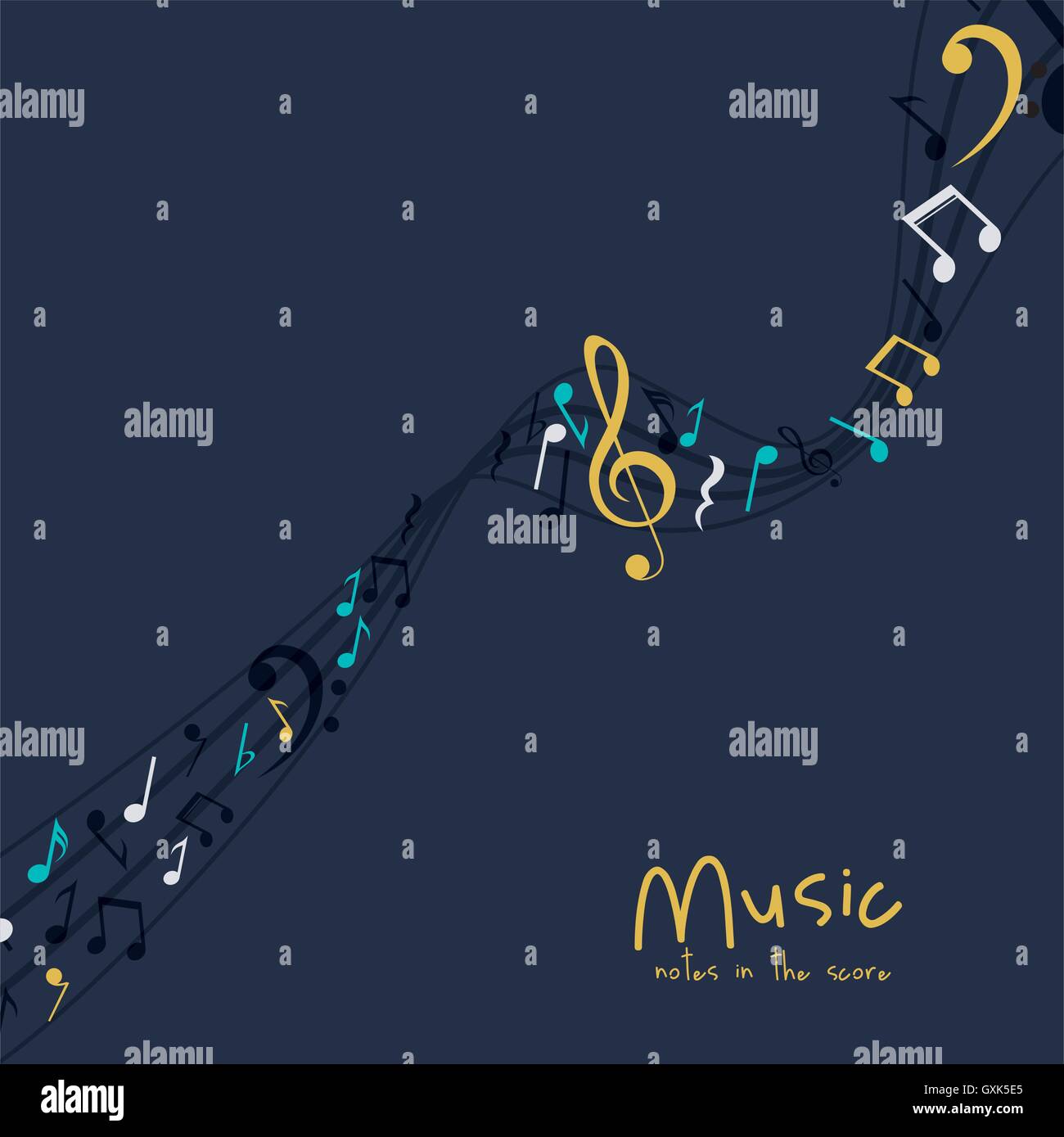 Multicolored music note design Stock Vector Image & Art - Alamy