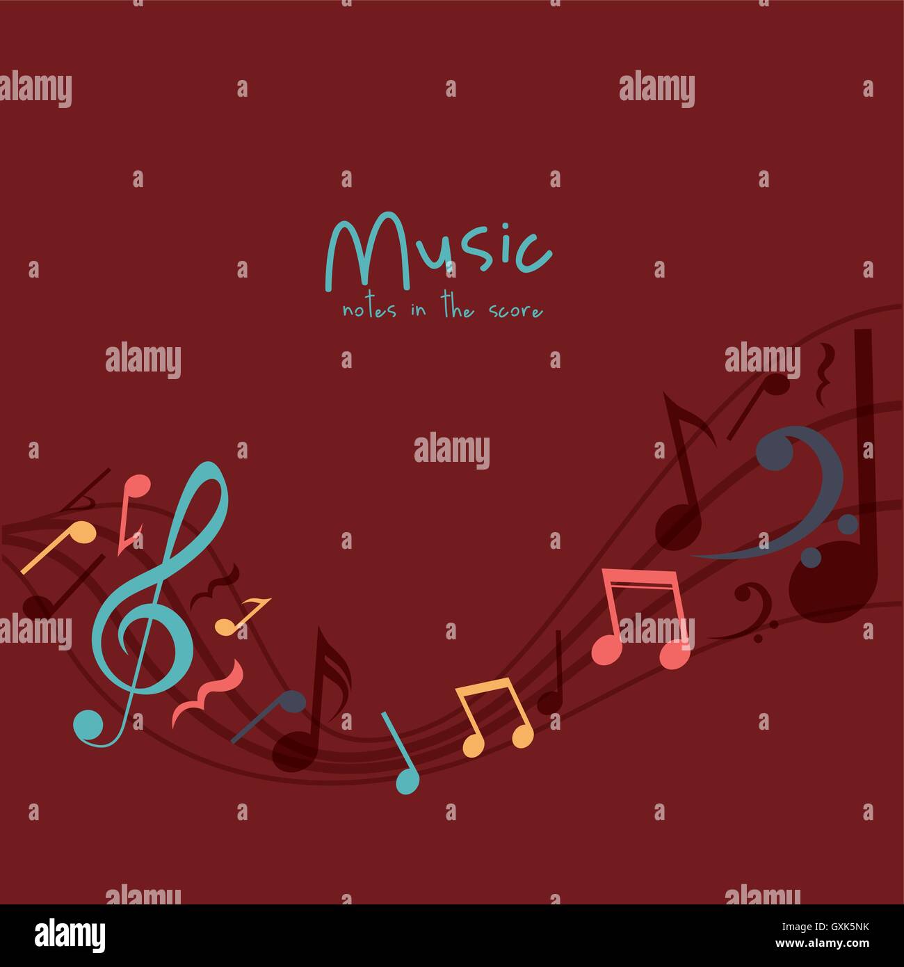 Multicolored music note design Stock Vector Image & Art - Alamy