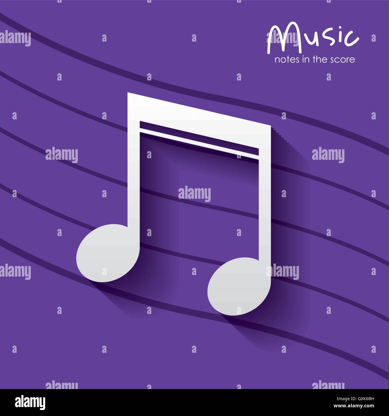 music note over striped background design Stock Vector Image & Art - Alamy