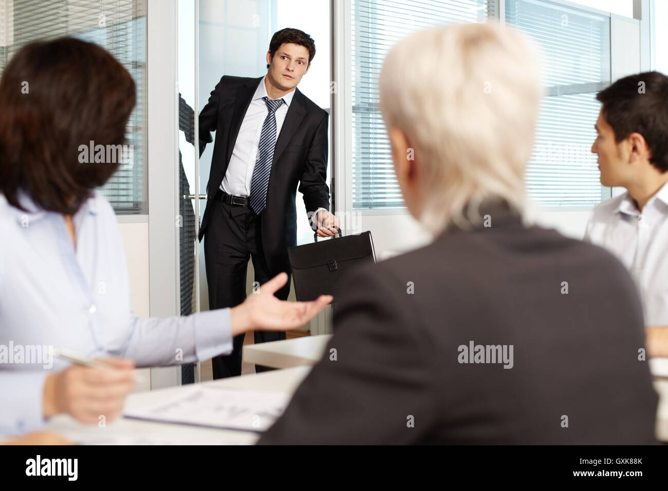 Late for meeting Stock Photo - Alamy