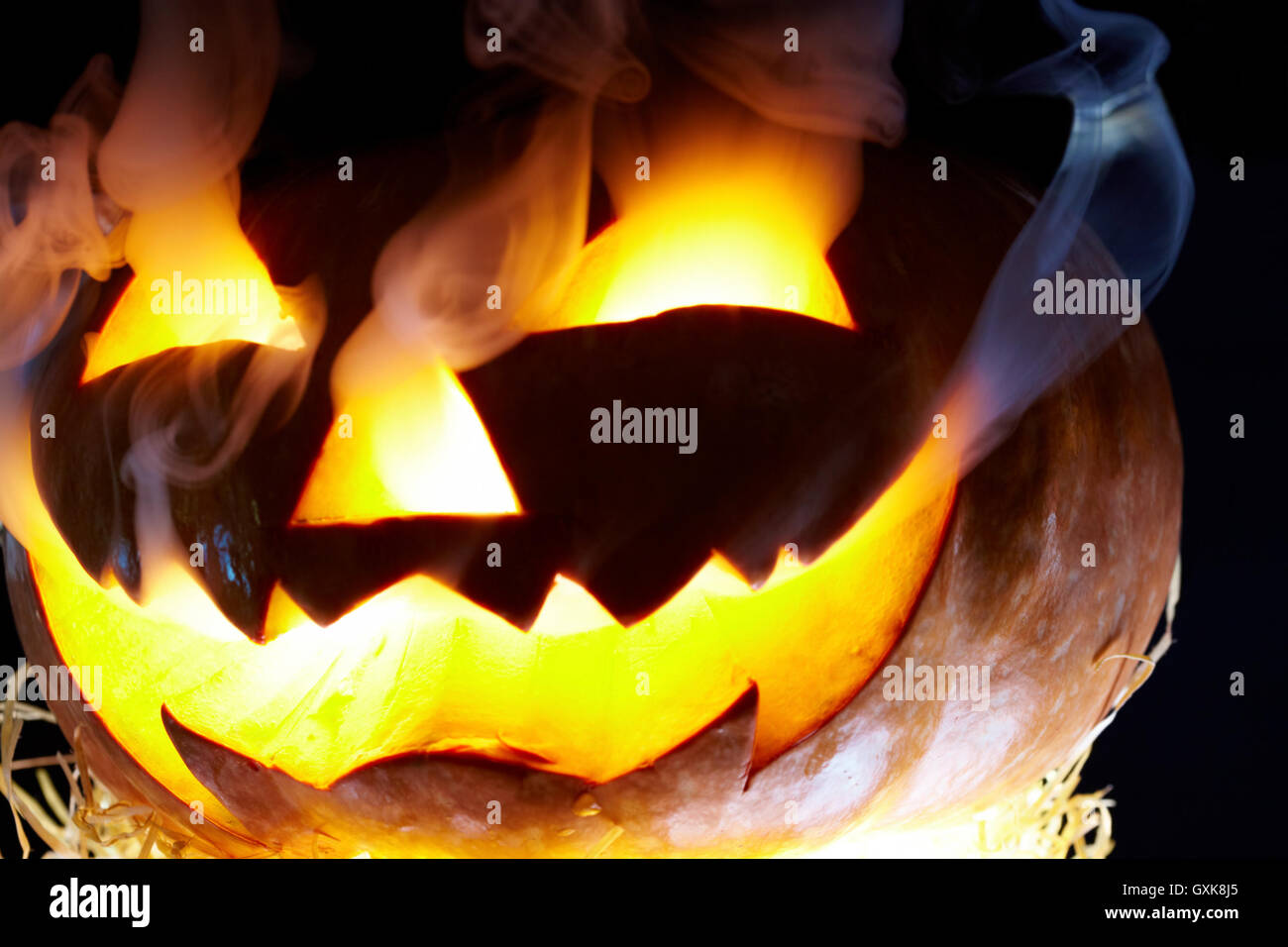 Burning Jack O Lantern Stock Photo - Alamy