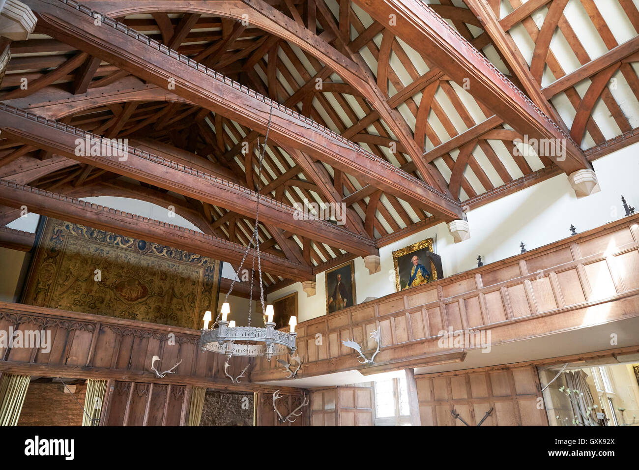 Haddon Hall House and gardens Area. Tourism UK Derbyshire Stock Photo ...