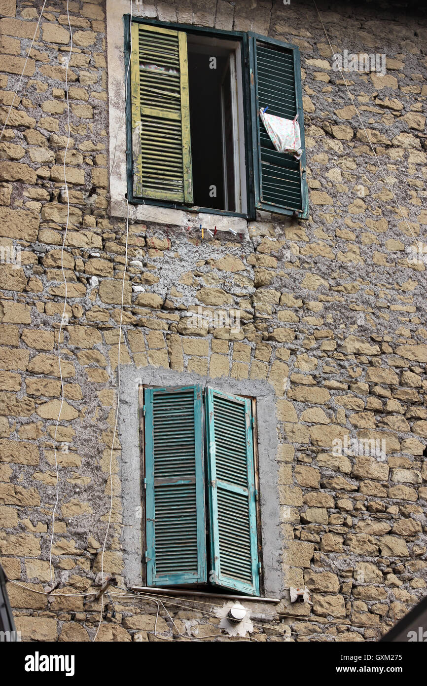beautifully old windows and wall in Tivoli, Italy Stock Photo - Alamy
