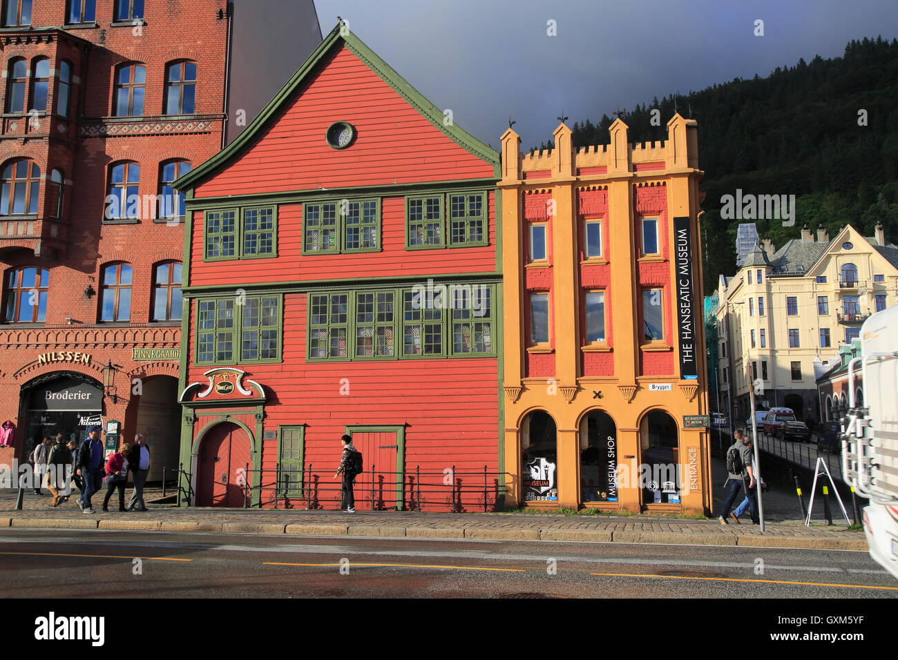 The Hanseatic museum building, Bryggen area, city centre of Bergen ...