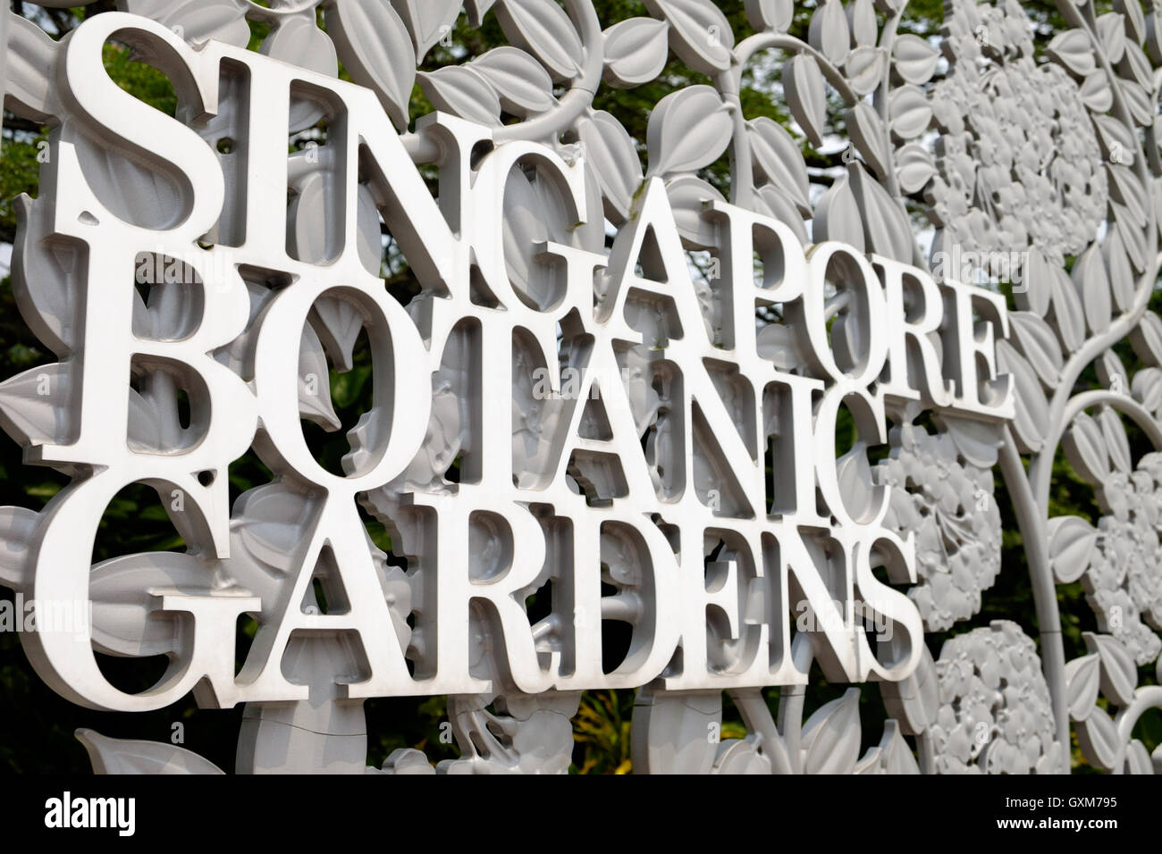 Entrance sign for Singapore Botanic Gardens Stock Photo - Alamy