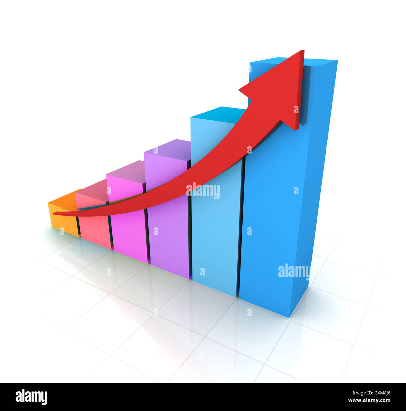 business graph concept 3d illustration Stock Photo - Alamy