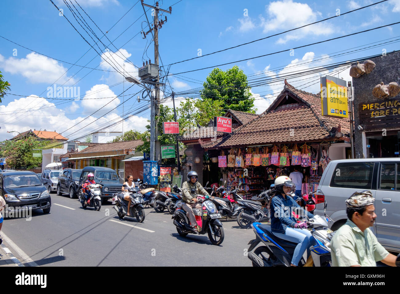 Monkey Forest Road in Ubud Bali Indonesia Stock Photo - Alamy
