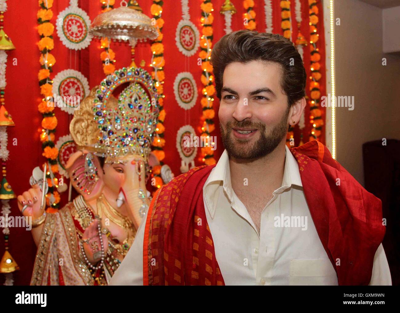 Bollywood actor Neil Nitin Mukesh during the Ganesh Chaturthi ...