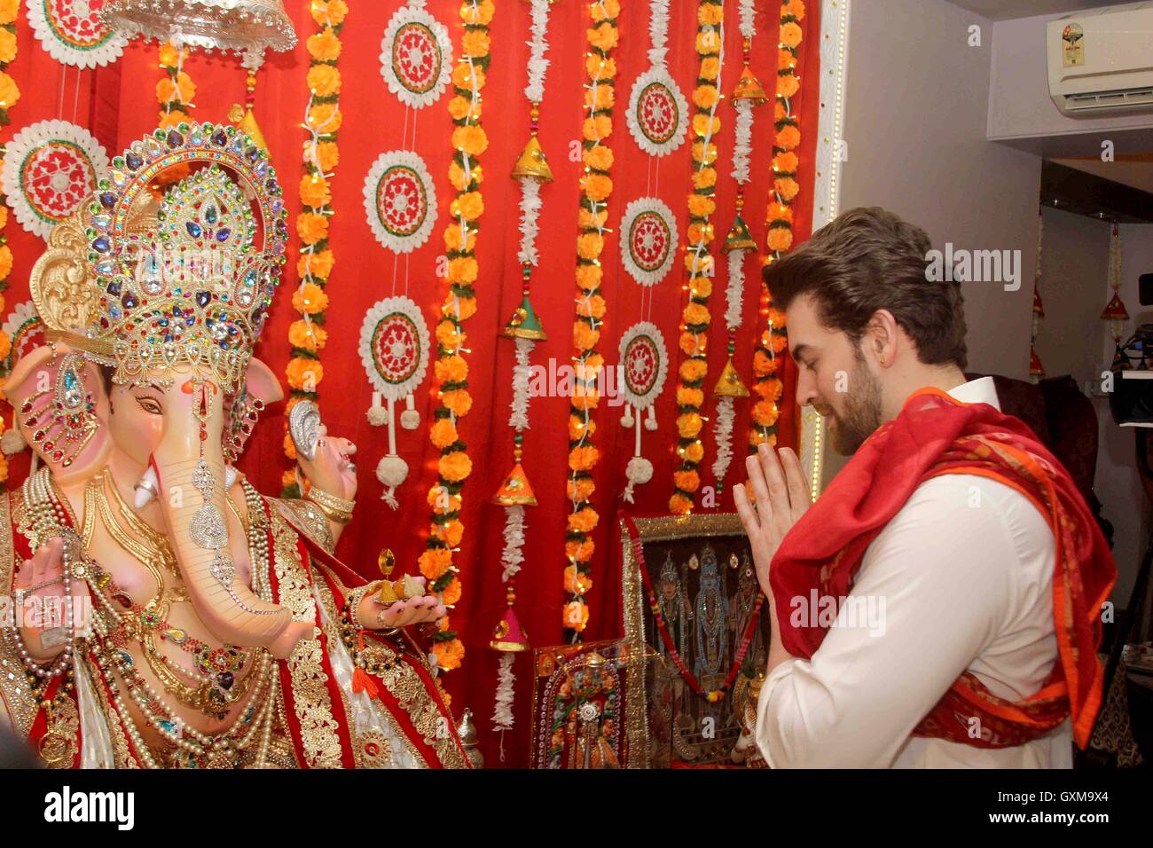 Bollywood actor Neil Nitin Mukesh during the Ganesh Chaturthi ...