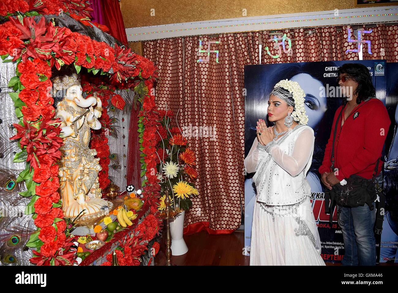 Bollywood actor Rakhi Sawant during the Ganesh Chaturthi celebrations ...