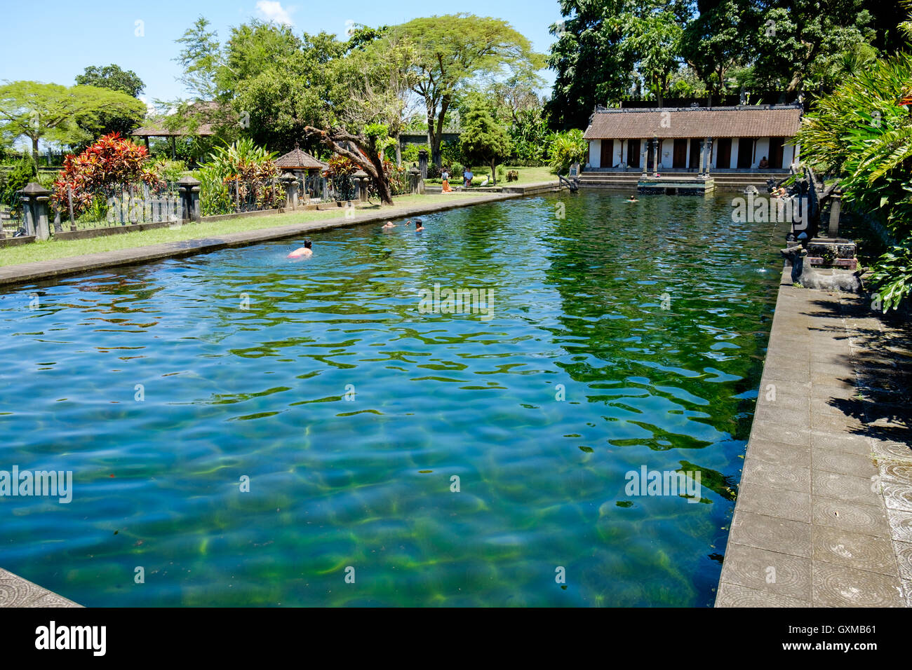 Swimming pool at Tirta Gangga Water Palace Bali Indonesia Stock Photo ...
