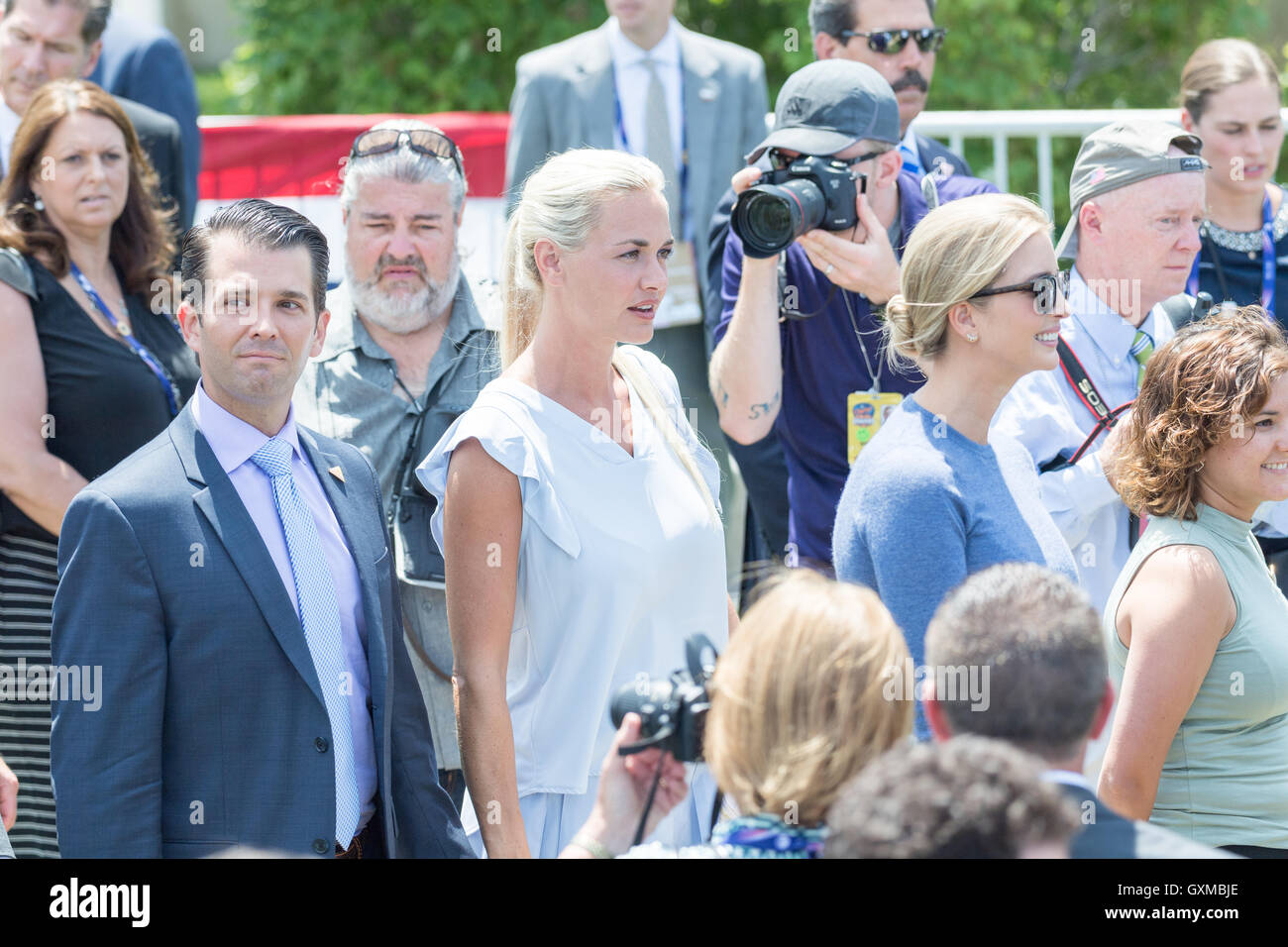 The children of GOP Presidential nominee Donald Trump walk to greet ...