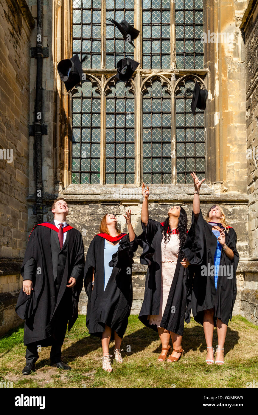 College Graduation Throwing Hats
