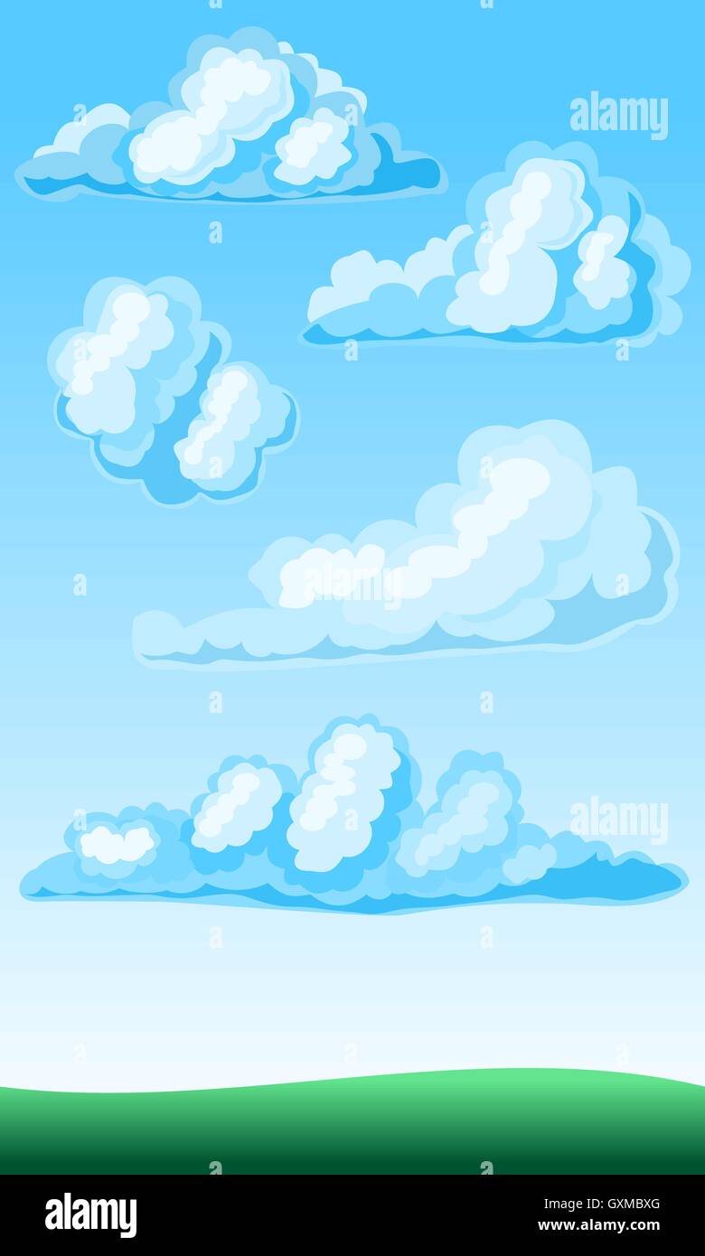set of cartoon clouds Stock Vector Image & Art - Alamy