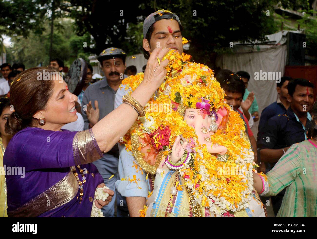 Bollywood actor Dimple Kapadia participates procession immersion an ...