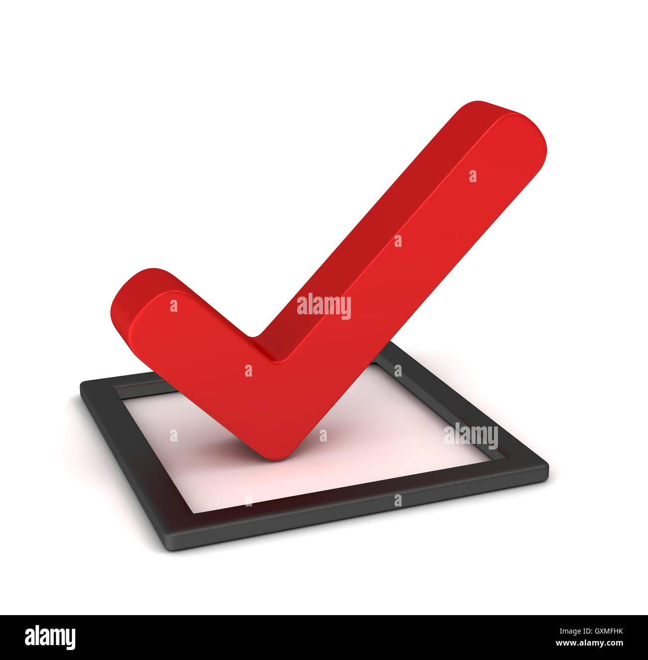 check mark concept 3d illustration Stock Photo - Alamy