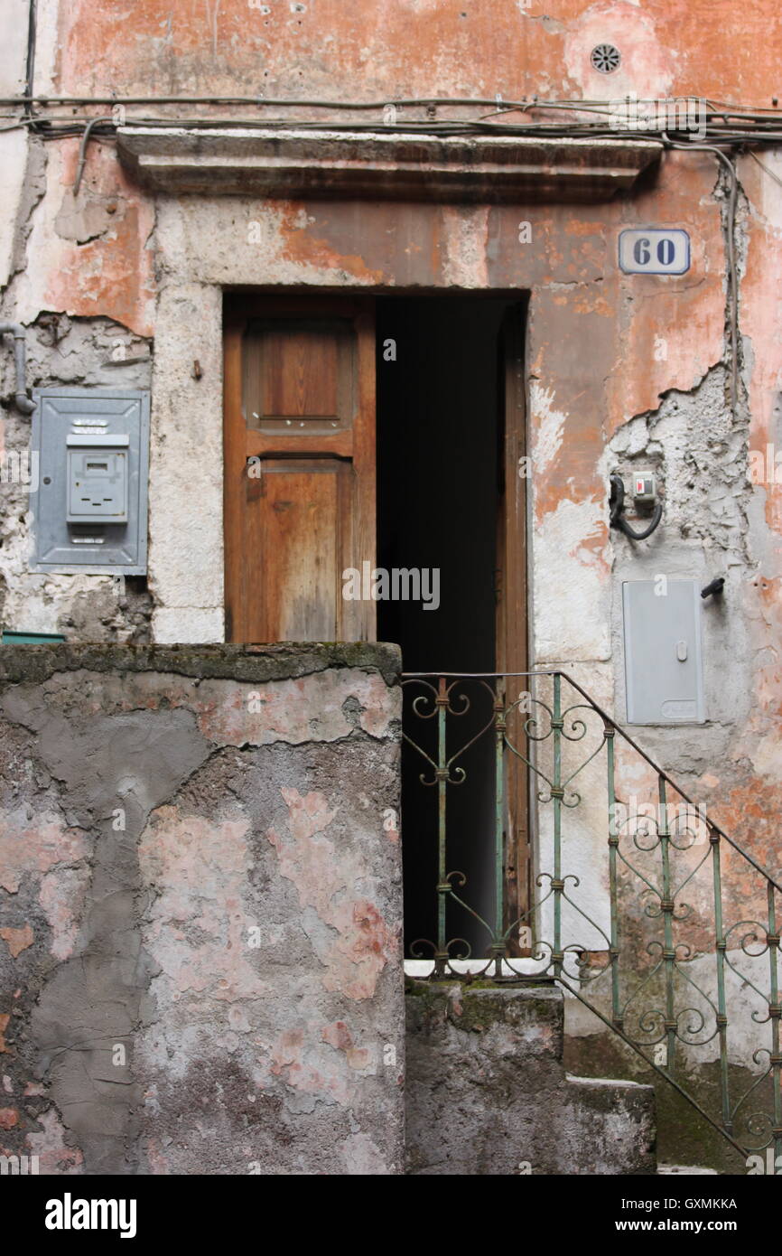 a beautifully derelict entrance with steps, Tivoli, Italy Stock Photo ...